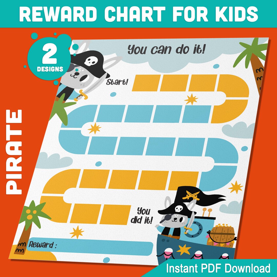 Printable Pirate Reward Chart for Kids, Encourage Positive Behavior ...