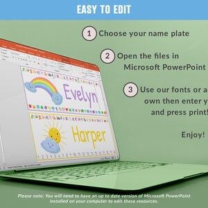 Student Desk Plates, 30 Printable/editable Cute Weather Classroom Name ...