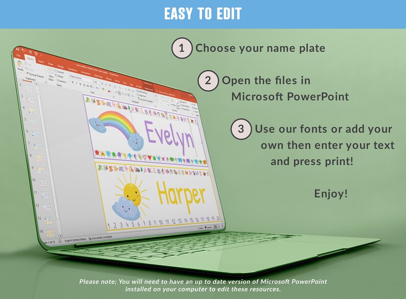 Student Desk Plates 30 Printable/editable Cute Weather - Etsy