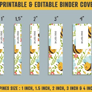 Honey Bee Binder Cover, 10 Printable & Editable Binder Covers + Spines ...