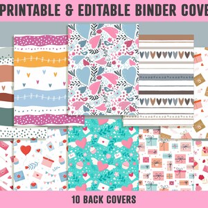 Dots and Hearts Binder Cover, 10 Printable/editable Binder Covers ...