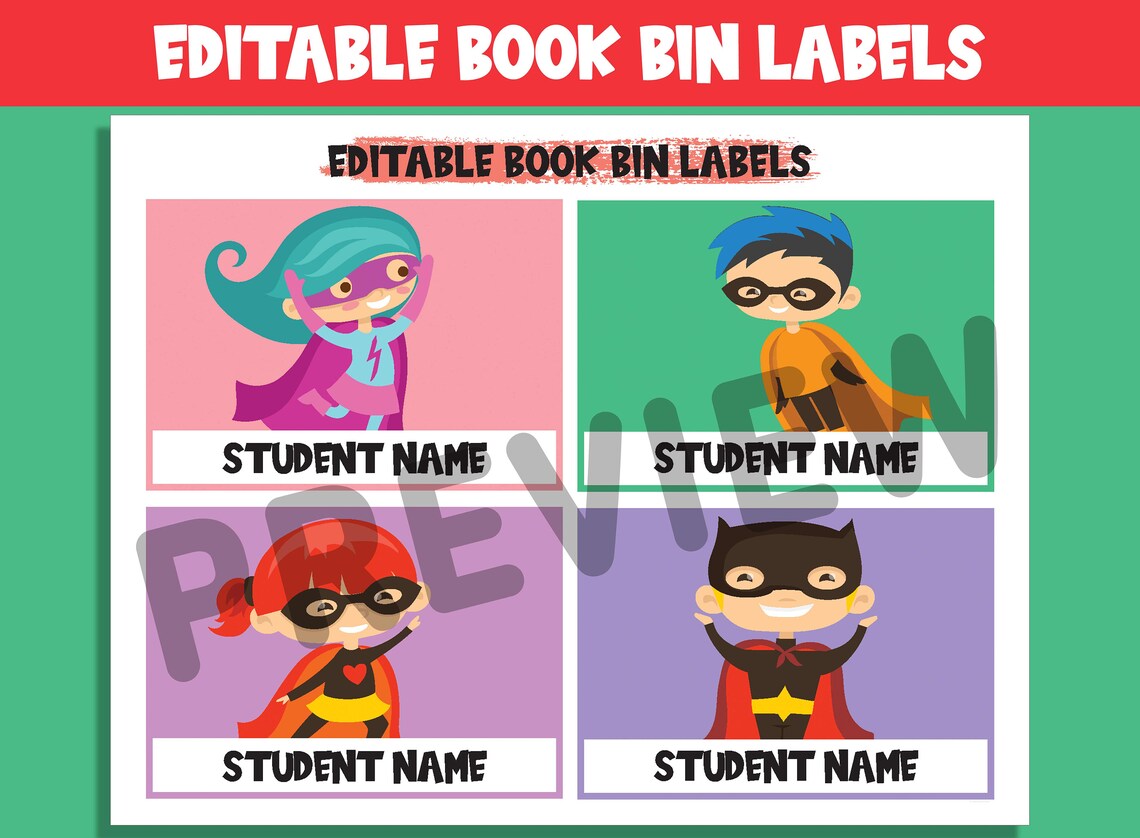 Editable Superhero Classroom Library Labels: Customize Your - Etsy