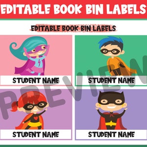 Editable Superhero Classroom Library Labels: Customize Your Literary ...