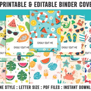 Binder Cover Template, 10 Printable/editable Binder Covers+spines ...