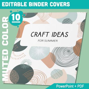 10 Editable Muted Color Palette Binder Covers, Includes 1, 1.5, 2 ...