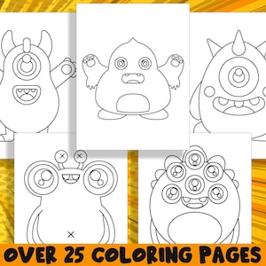 Simple Monster Coloring Pages: 25 Fun and Spooky Sheets for Preschool ...