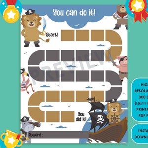 Printable Cute Animal and Pirate Reward Chart for Kids, Fun and ...