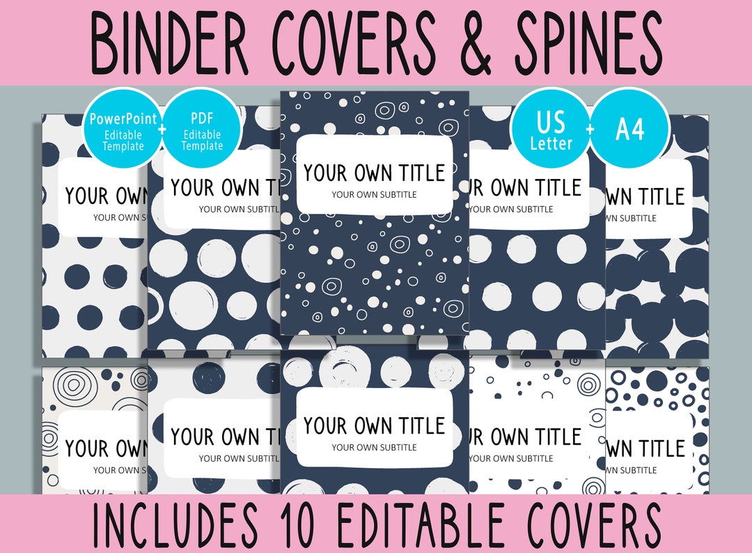 10 Editable Circles and Dots Binder Covers Includes 1 - Etsy