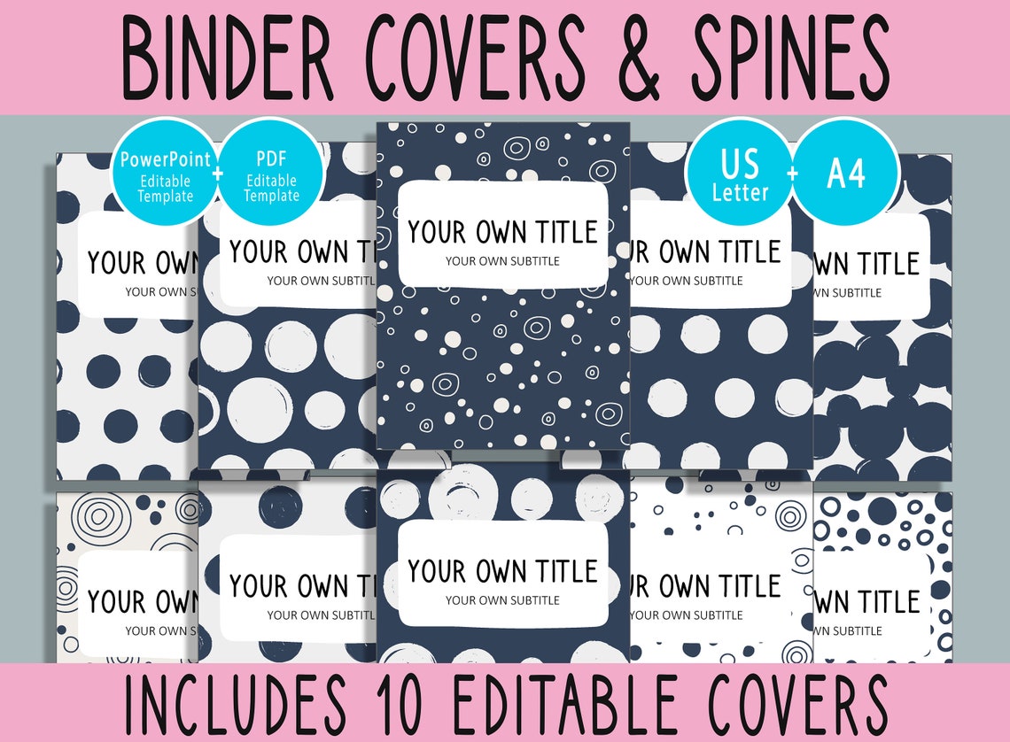 10 Editable Circles and Dots Binder Covers Includes 1 - Etsy