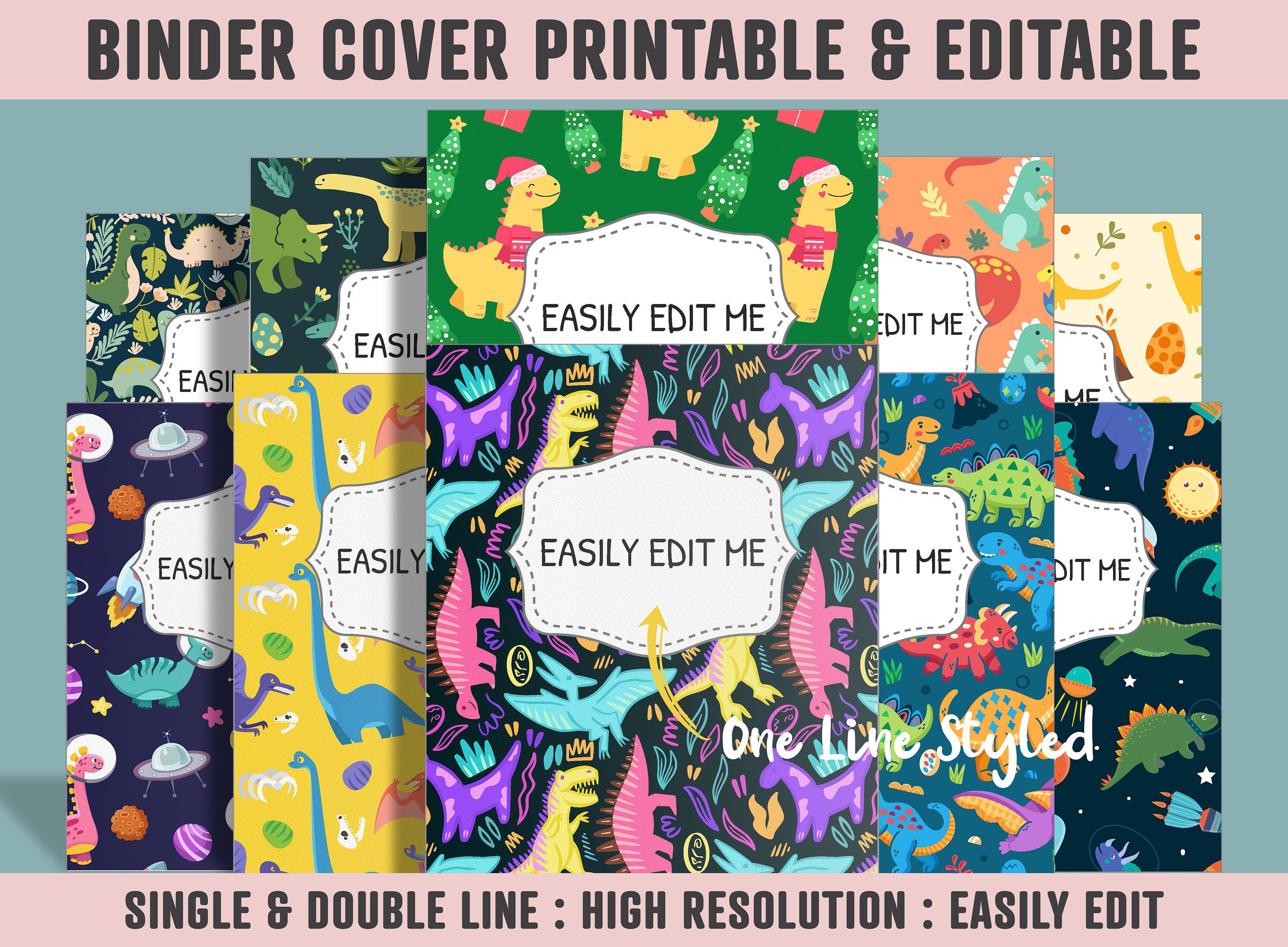 Binder Cover Printable 10 Coversspines Printable Editable | Etsy