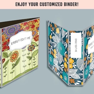Flower Binder Cover Templates, 10 Printable & Editable Binder Covers ...