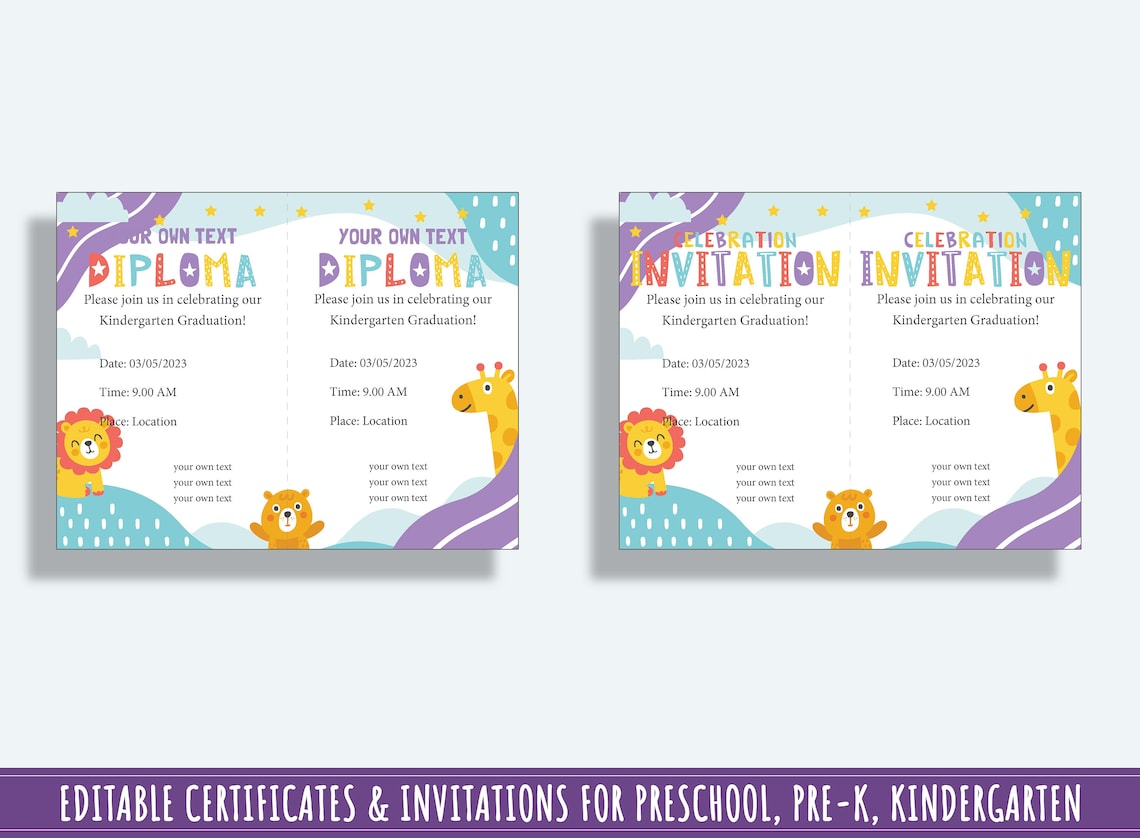 37 Pages of Editable Diploma Certificate and Invitation - Etsy