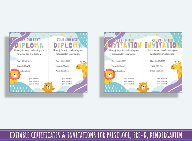 37 Pages of Editable Diploma, Certificate, and Invitation Templates for ...
