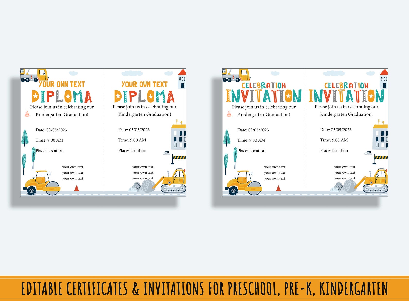 Constructing Success: 37 Editable Pages of Construction-themed Diplomas ...
