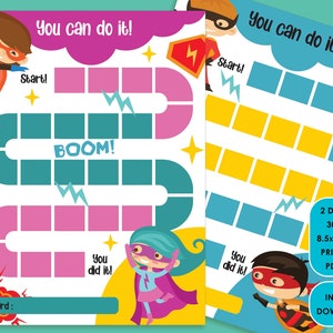 Printable Kids Superhero Reward Chart for Kids, a Way of Guiding ...