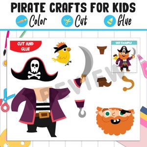 Pirate Crafts for Kids: Color, Cut, and Glue, a Fun Activity for K to ...