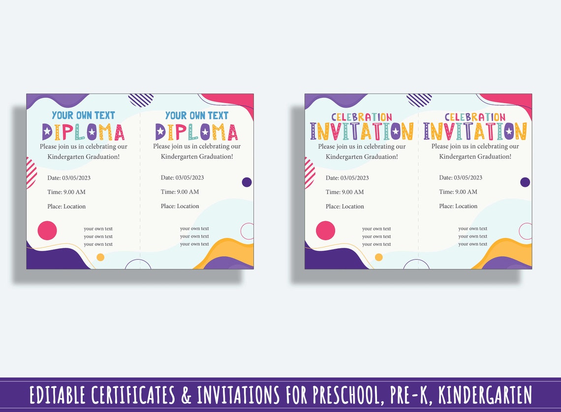 Pre K Graduation Certificate, Kindergarten Certificates Completion ...