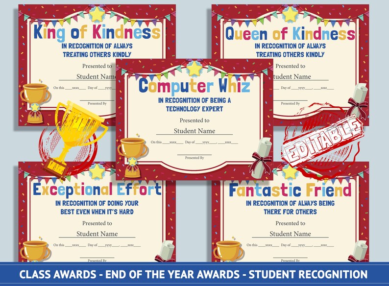 Editable Class Superlatives Awards, End of the Year Classroom Awards ...