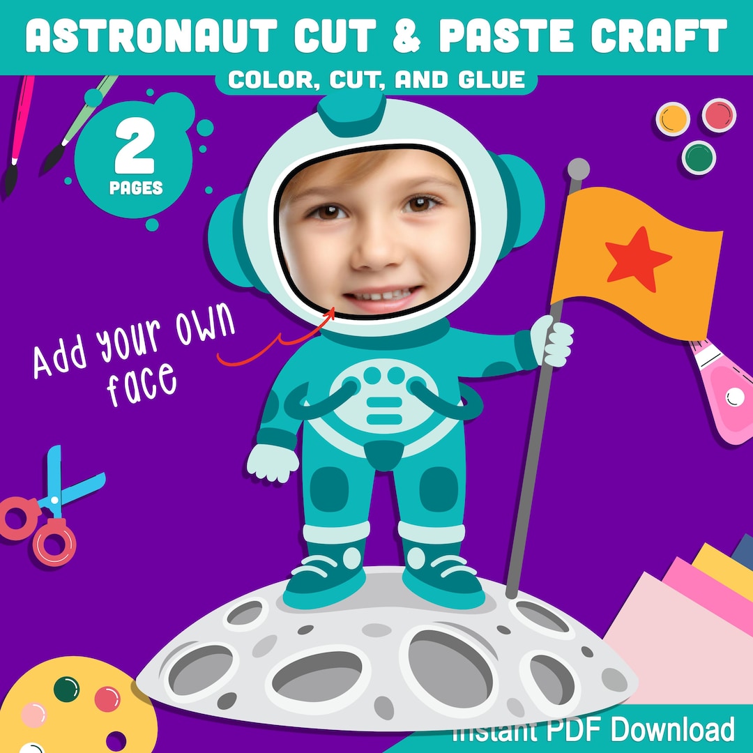 Astronaut Cut and Paste Craft for Kids – Fun Color, Cut, and Glue ...