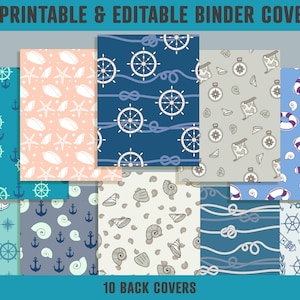 Marine Binder Cover, 10 Printable & Editable Binder Covers + Spines ...