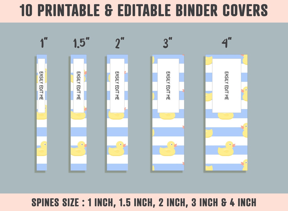 Baby Shower Binder Cover, 10 Printable/editable Binder Covers+spines ...