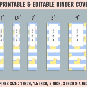 Baby Shower Binder Cover, 10 Printable/editable Binder Covers+spines ...