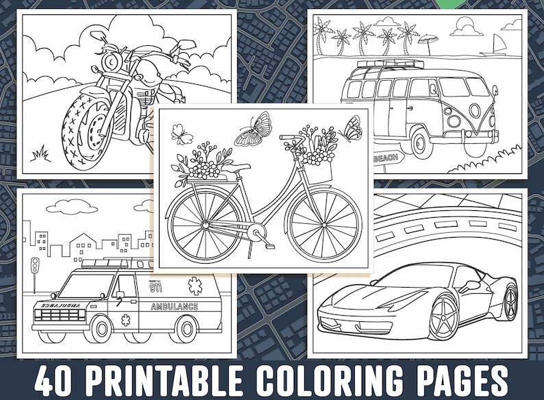 Transportation Coloring Pages: 40 Fun and Creative Designs in a ...