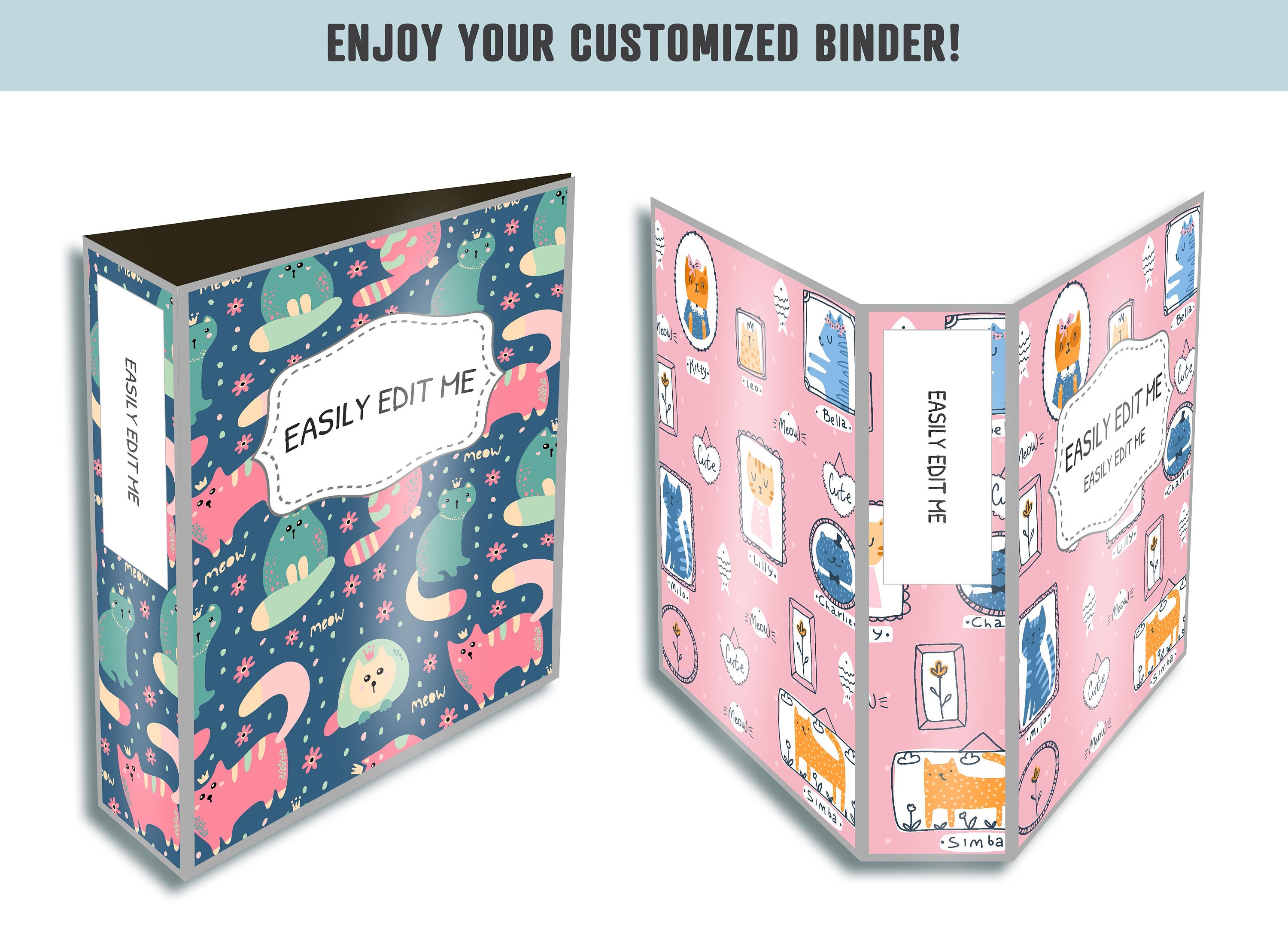 Binder Cover Printable Editable 10 Coversspines Binder - Etsy