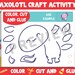 Cute Axolotl Craft Activity Color, Cut, and Glue for Prek to 2nd Grade ...
