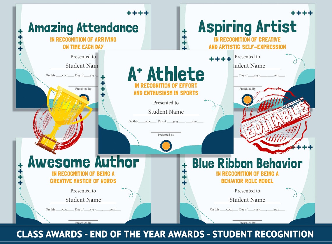 Editable Annual Awards End of the Year Activities End of - Etsy
