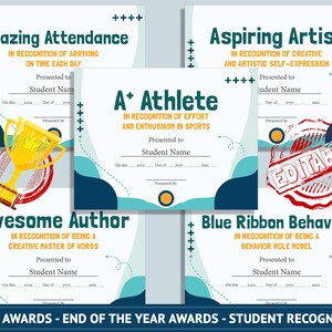 Editable Annual Awards, End of the Year Activities, End of School Year ...