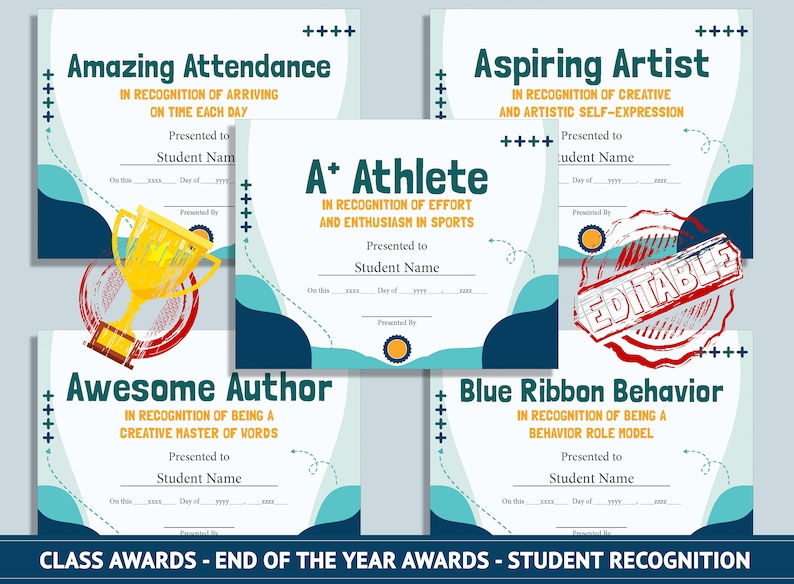 Editable Annual Awards End of the Year Activities End of - Etsy
