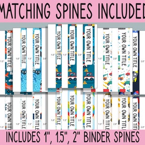 10 Editable Vehicle Binder Covers, Includes 1, 1.5, 2" Spines ...