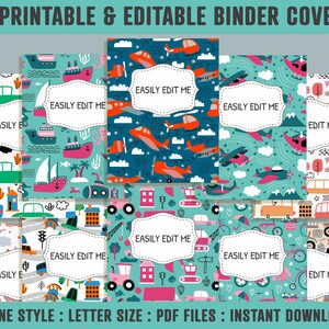 Vehicle Binder Template, 10 Printable & Editable Binder Covers+spines ...