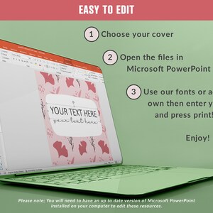 Powerpoint Binder Covers, 10 Printable/editable Geometric and Floral ...