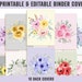 Flower Binder Cover, 10 Printable & Editable Binder Covers+spines ...