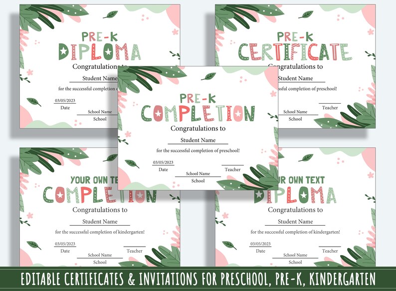 Blooming Achievements: 37 Pages of Floral-themed Diplomas, Certificates ...