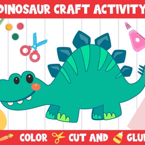 Cute Baby Dinosaur Craft Activity - Color, Cut, and Glue for Prek to ...