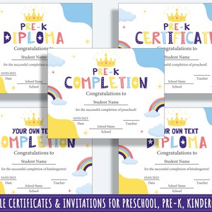 Certificate of Achievement, Editable End of Year Diplomas, Certificates ...