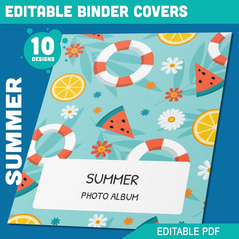 Binder Cover Template, 10 Printable/editable Binder Coversspines ...