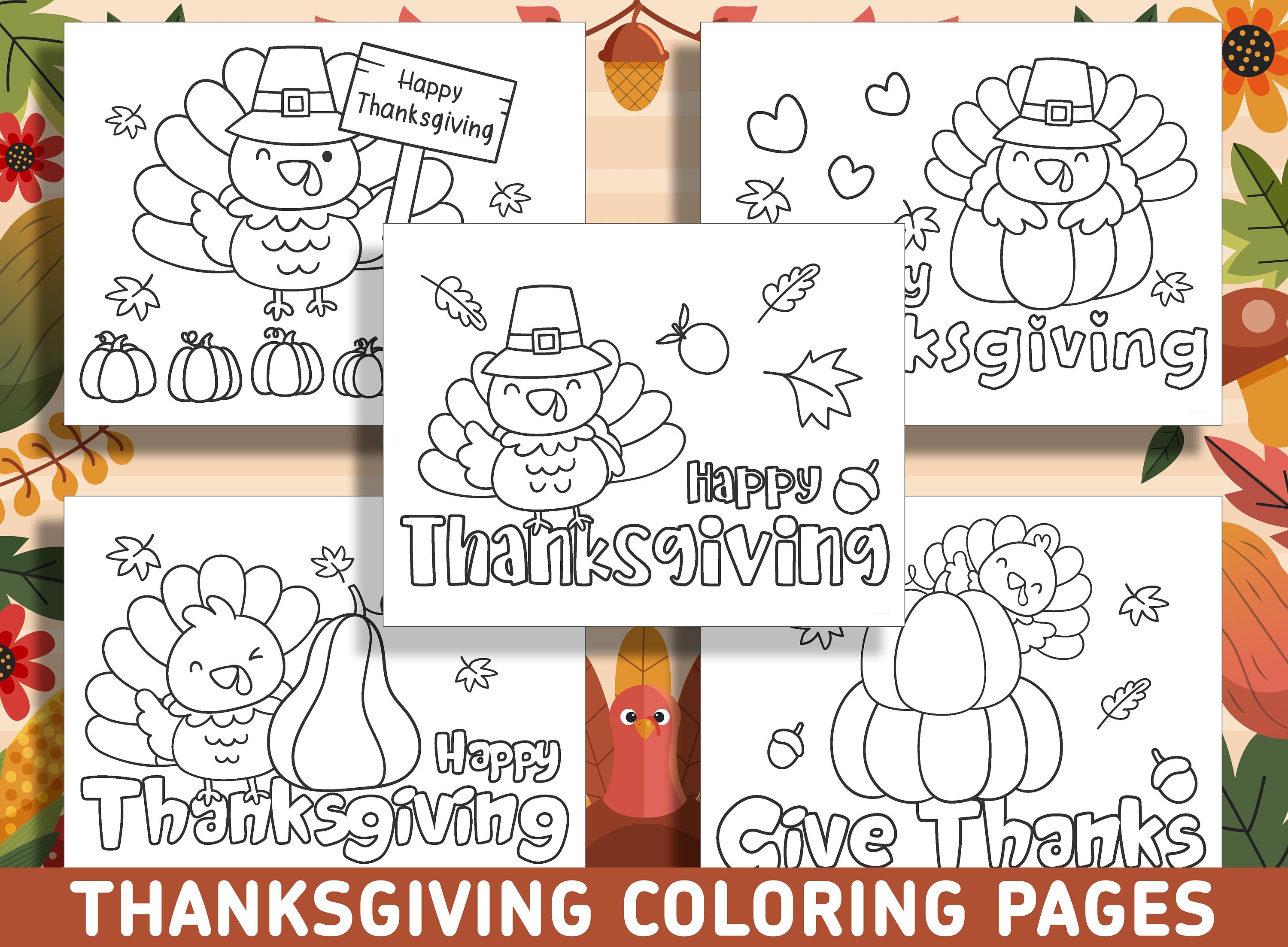 15 Festive Thanksgiving Coloring Pages for Preschool and Kindergarten ...