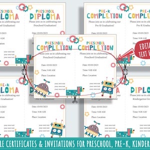 Robot-themed Preschool and Kindergarten End-of-year Celebration Kit: 37 ...