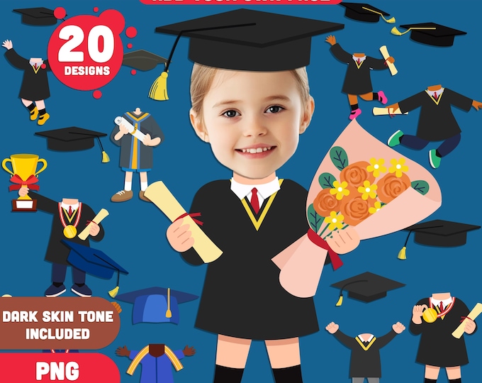 DIY Kindergarten Graduate Yourself PNG, Graduation Add Your Own Photo ...