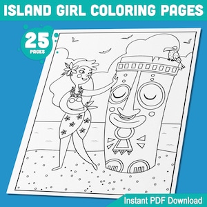 Island Girl Coloring Pages: 25 Printable Designs for Kids, Girls With ...