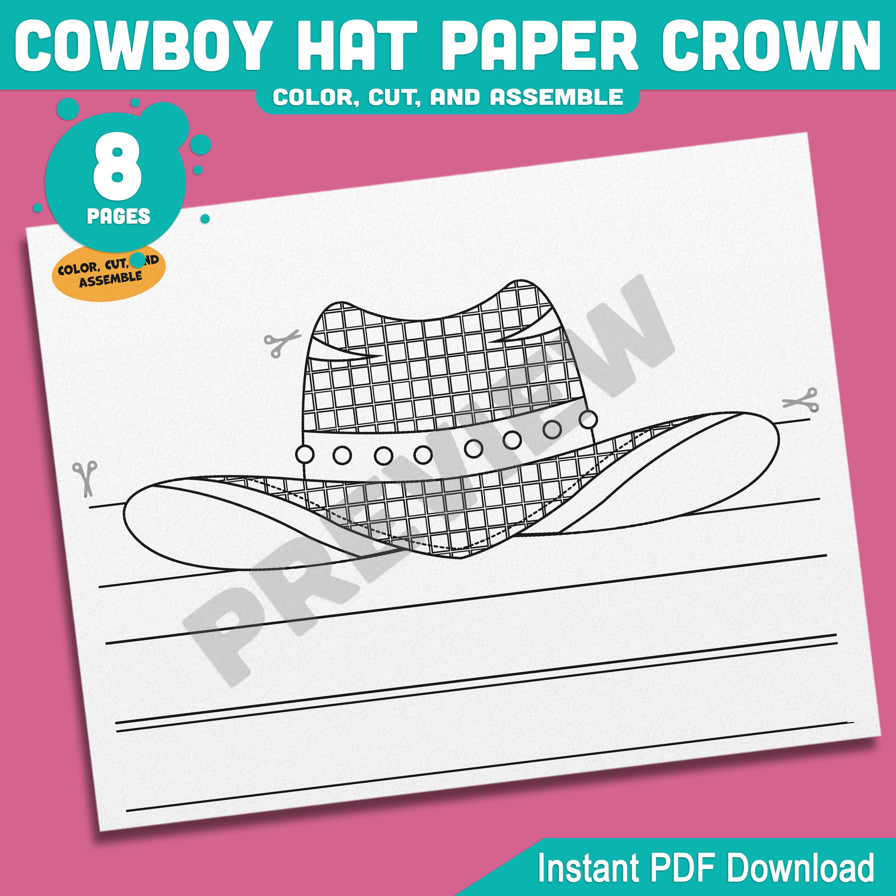 Cowboy and Cowgirl Paper Crowns – Fun Western Headbands and Party Hats ...