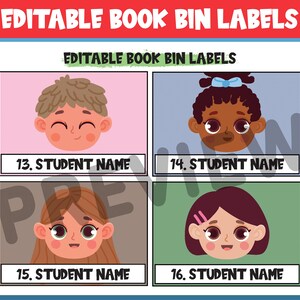 Editable Book Bin Numbers & Labels: 16 Customizable Designs for Perfect ...