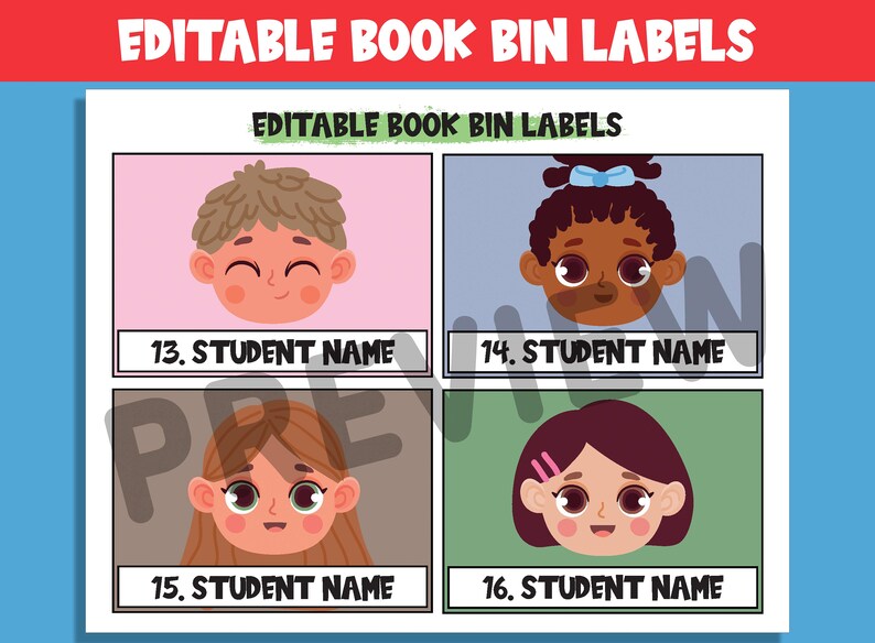Editable Book Bin Numbers & Labels: 16 Customizable Designs for Perfect ...