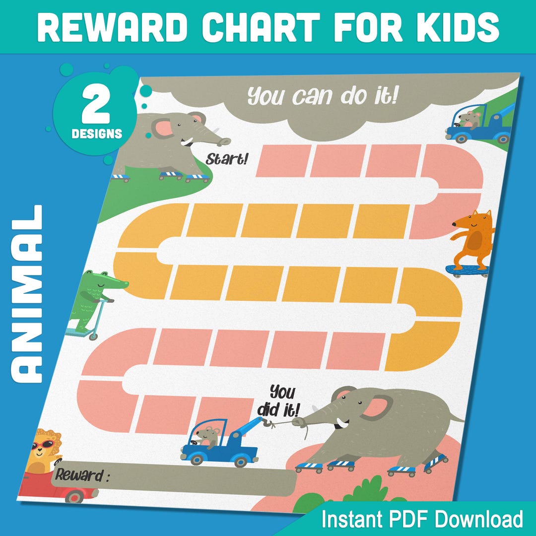 Printable Cute Animal and Pirate Reward Chart for Kids, Fun and ...