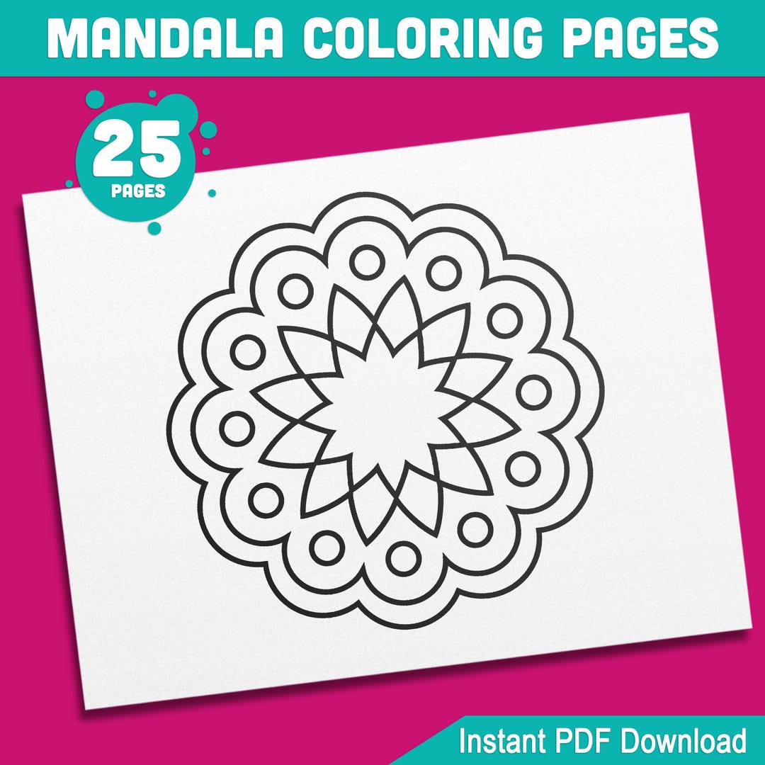 Simple Mandala Coloring Pages: 25 Delightful Designs for Kindergarten ...