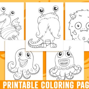 Monster Coloring Book for Kids: 50 High-resolution Printable Pages ...